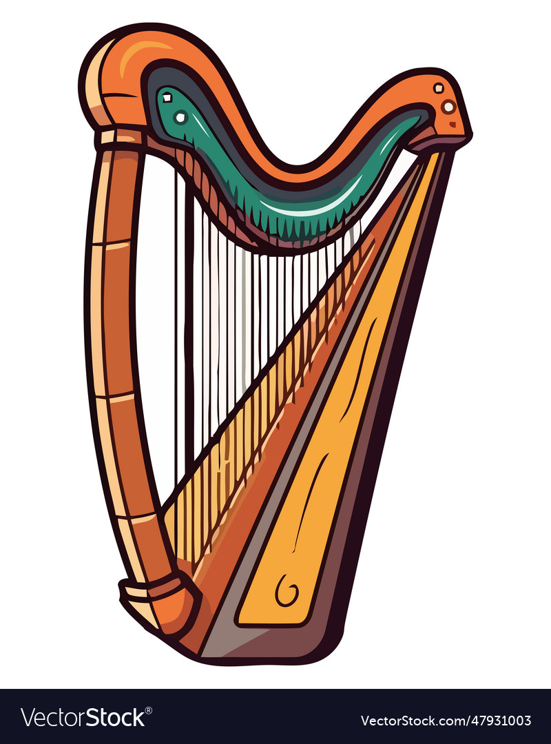 Classical harp design Royalty Free Vector Image