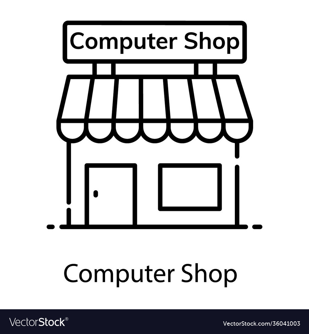 Computer shop Royalty Free Vector Image - VectorStock