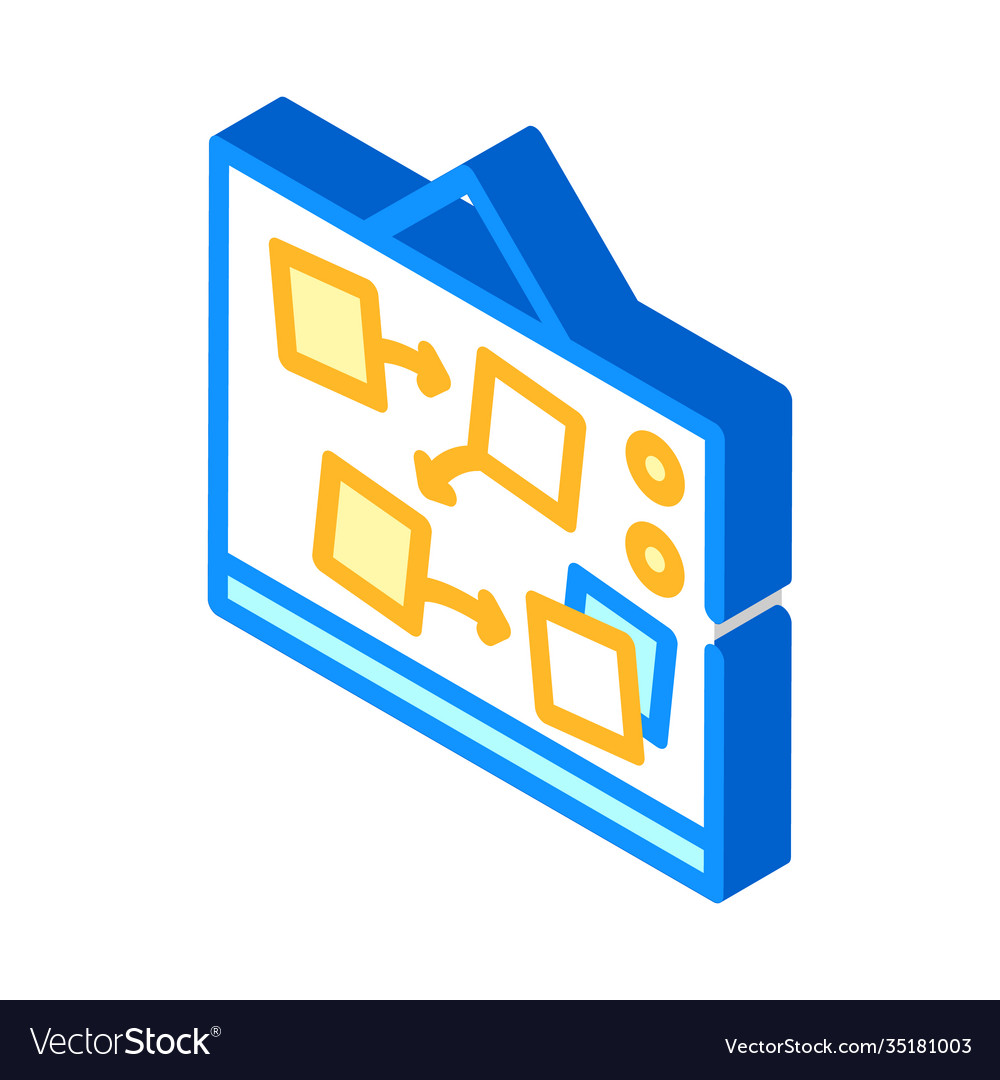 Desk with planning and tasks isometric icon Vector Image
