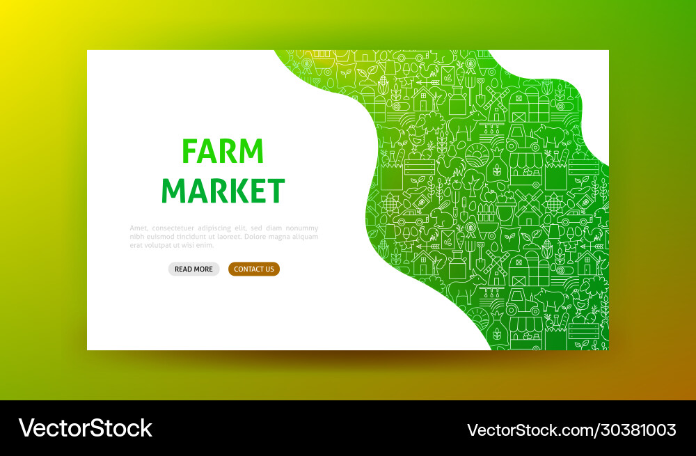 Farm market landing page Royalty Free Vector Image