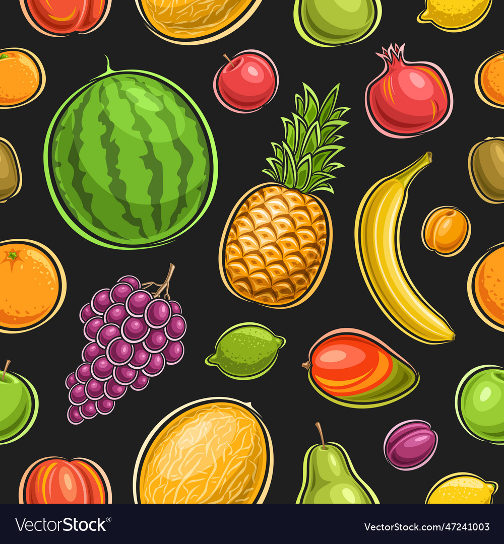 Fruit seamless pattern Royalty Free Vector Image