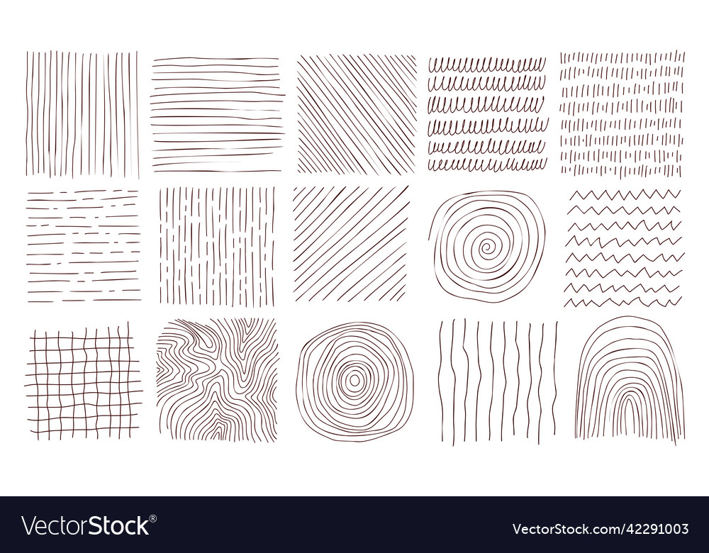 Hand drawn line texture set scribble Royalty Free Vector