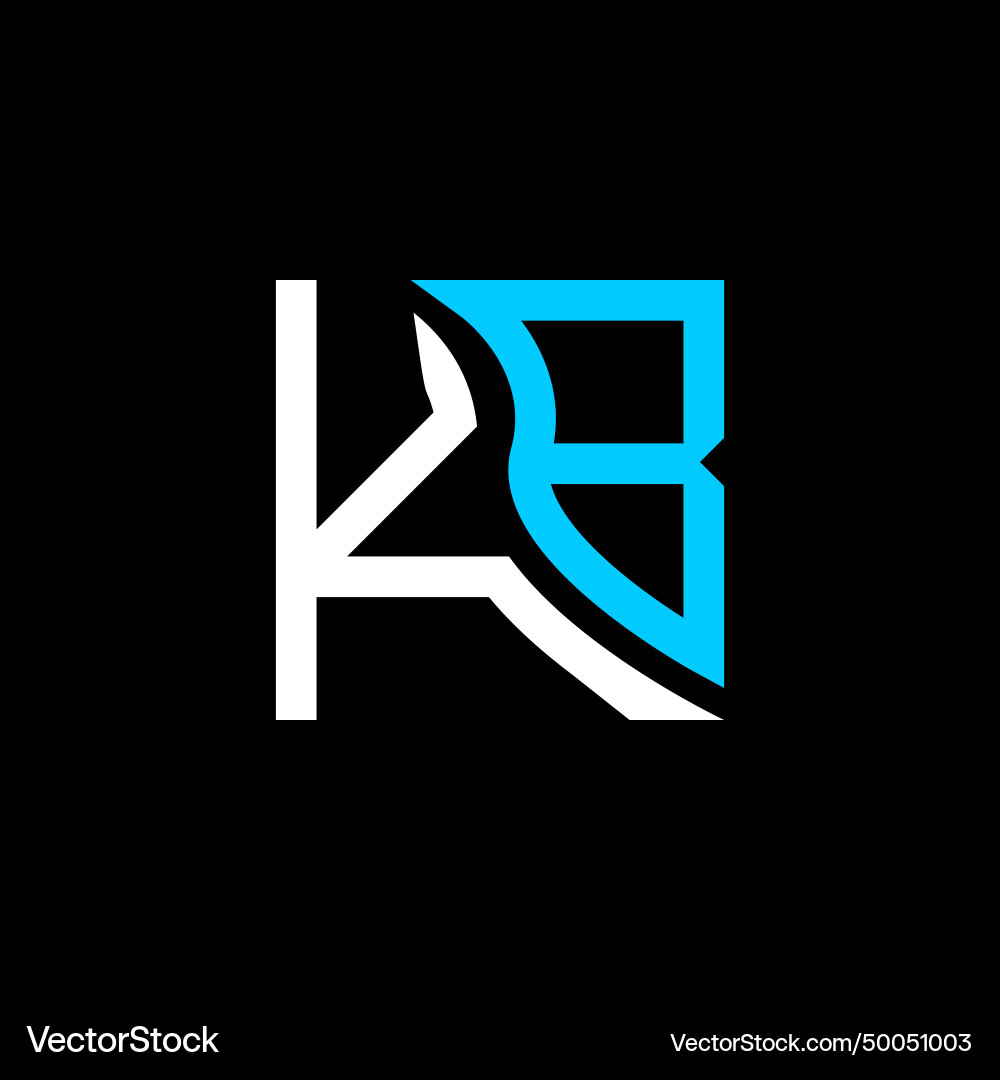 Kb letter logo design simple and modern Royalty Free Vector