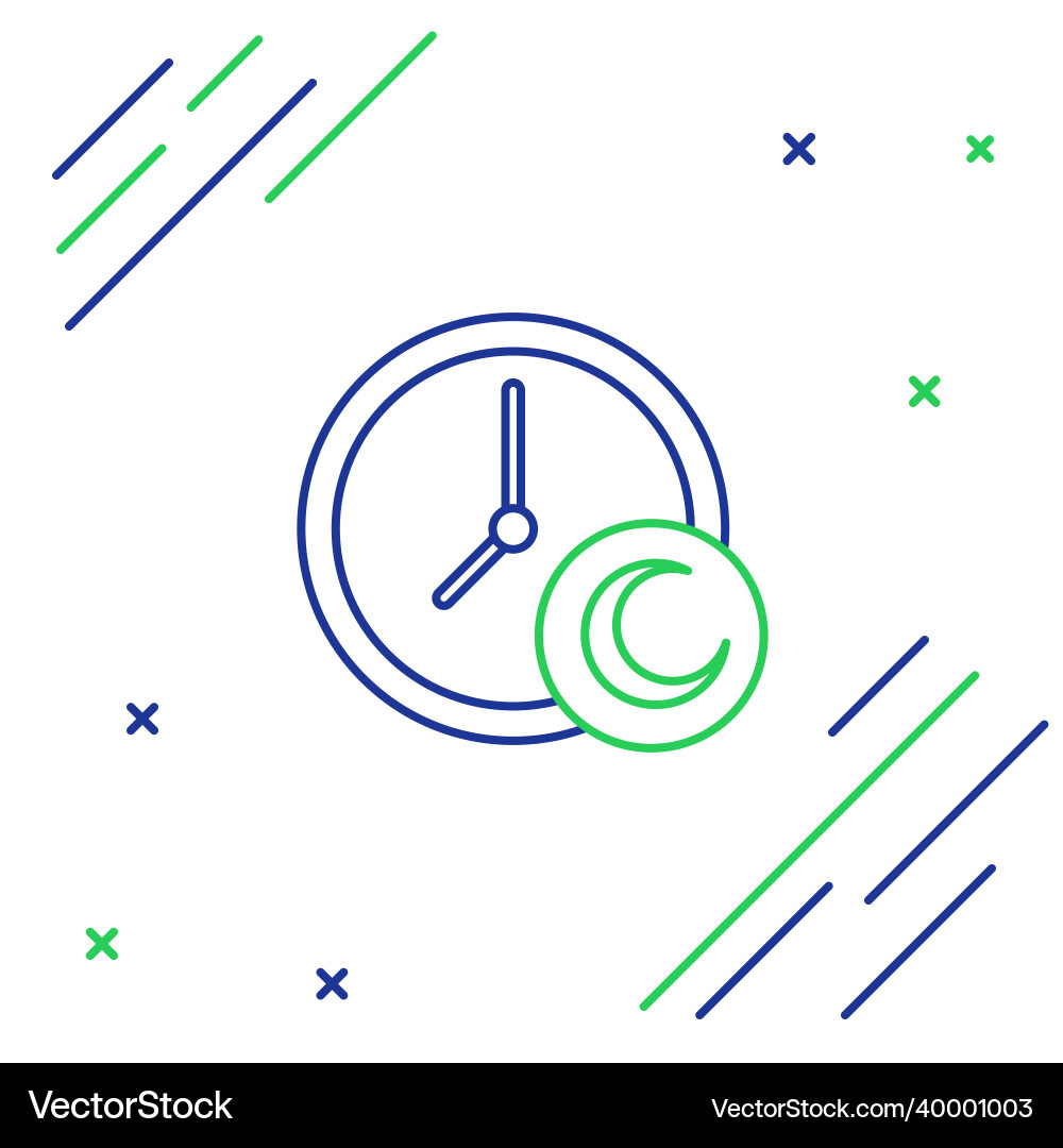 Line time to sleep icon isolated on white Vector Image