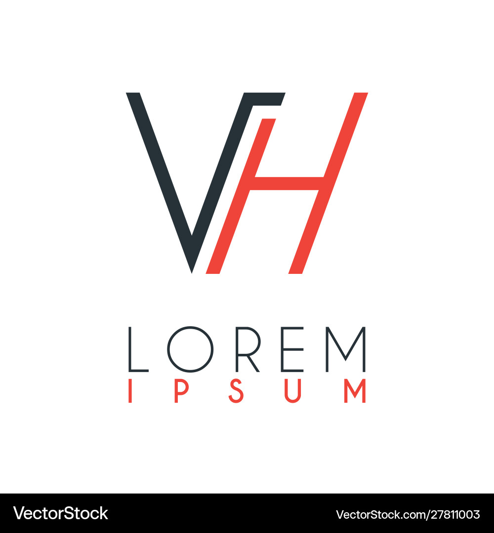 Logo between letter v and h or vh Royalty Free Vector Image