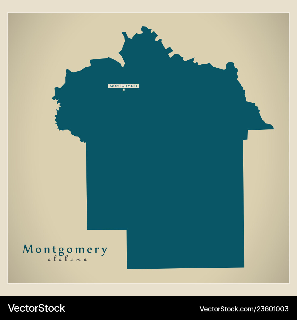 Modern map - montgomery alabama county usa Vector Image