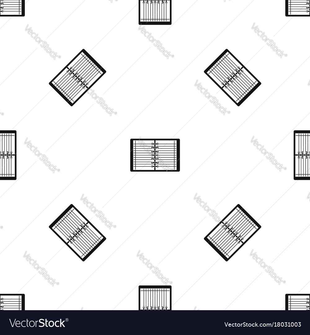 Open spiral lined notebook pattern seamless black Vector Image Open spiral lined notebook pattern seamless black Vector Image