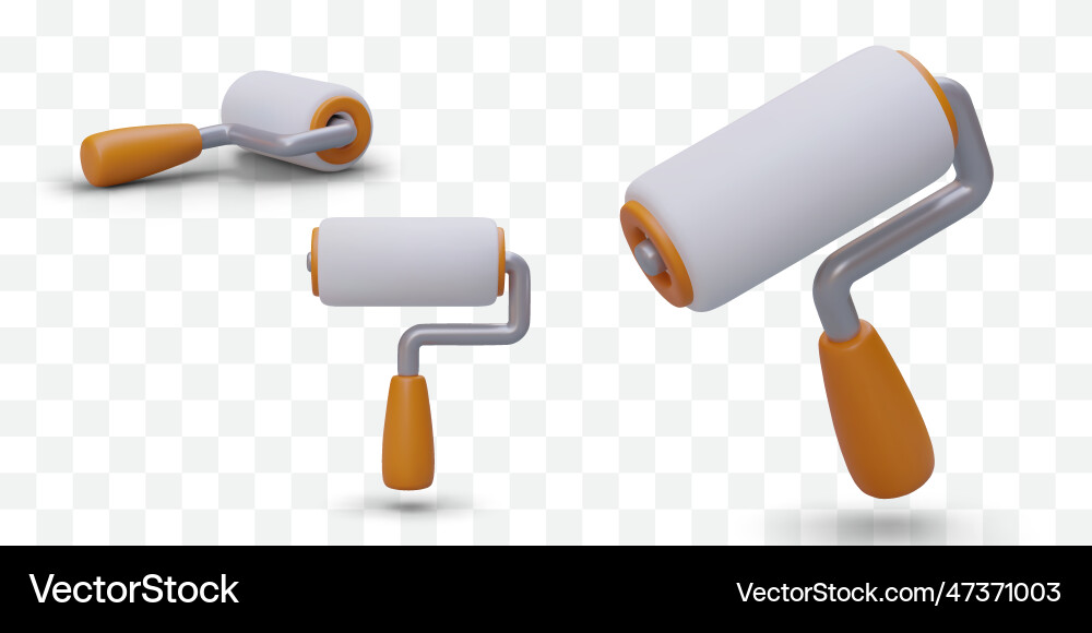Set of 3d roller brushes for painting ceiling Vector Image