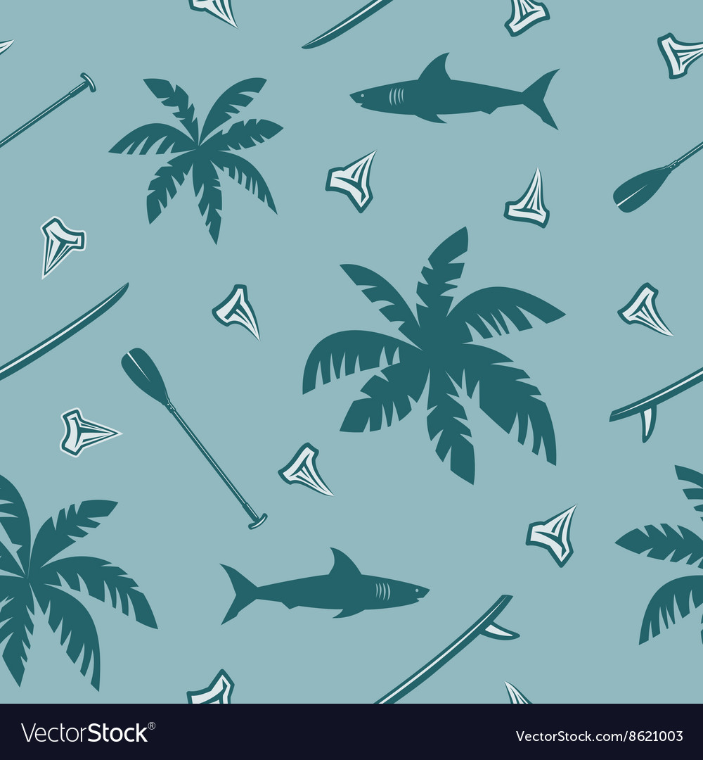Surfing seamless pattern Royalty Free Vector Image