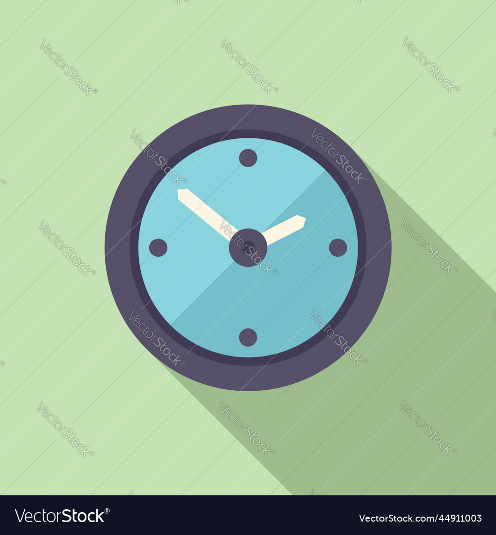 Wall clock icon flat web button Royalty Free Vector Image