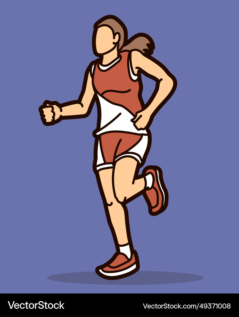 A woman start running jogging marathon runner Vector Image