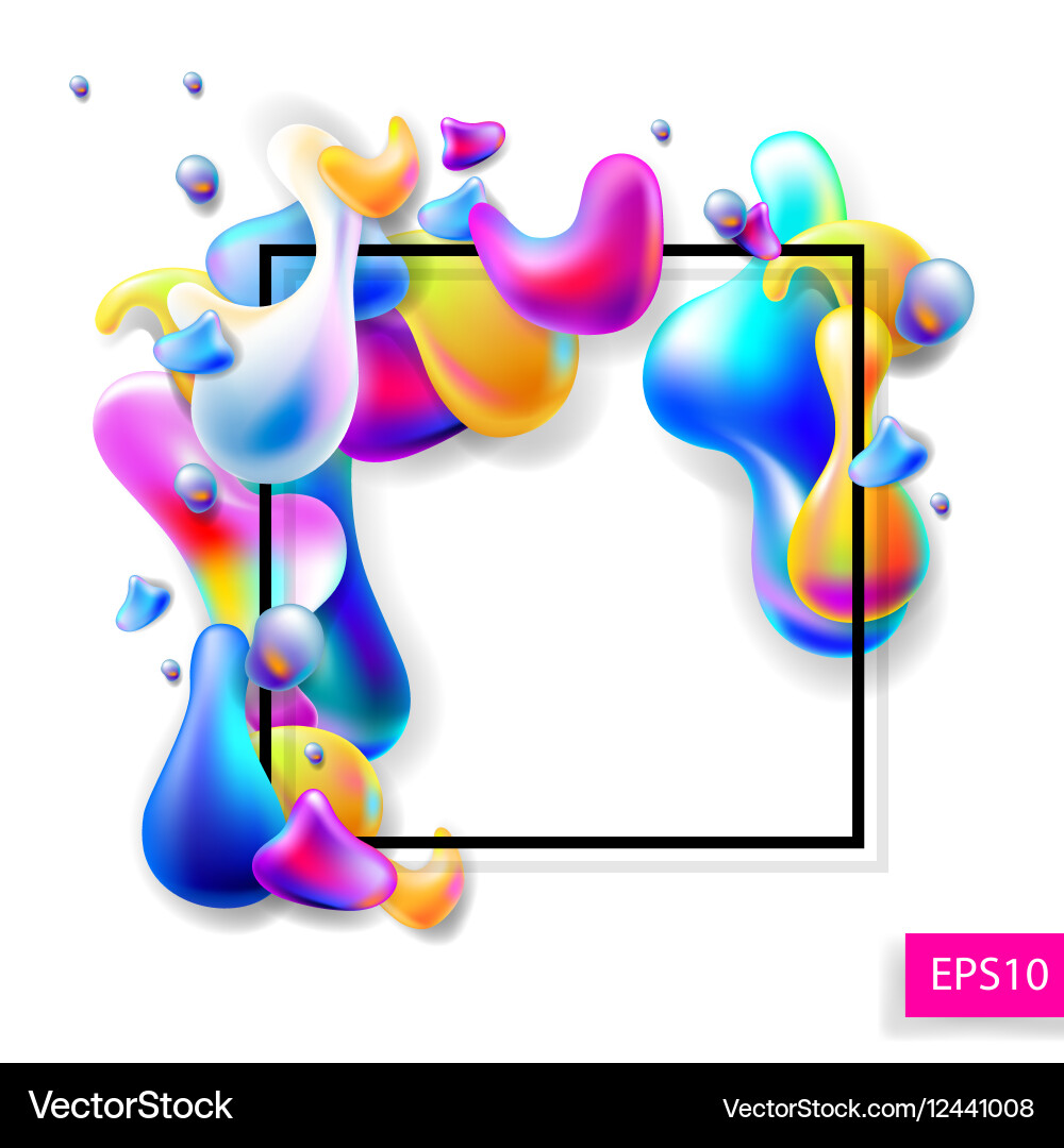 Abstract bright colorful plasma drops shapes Vector Image