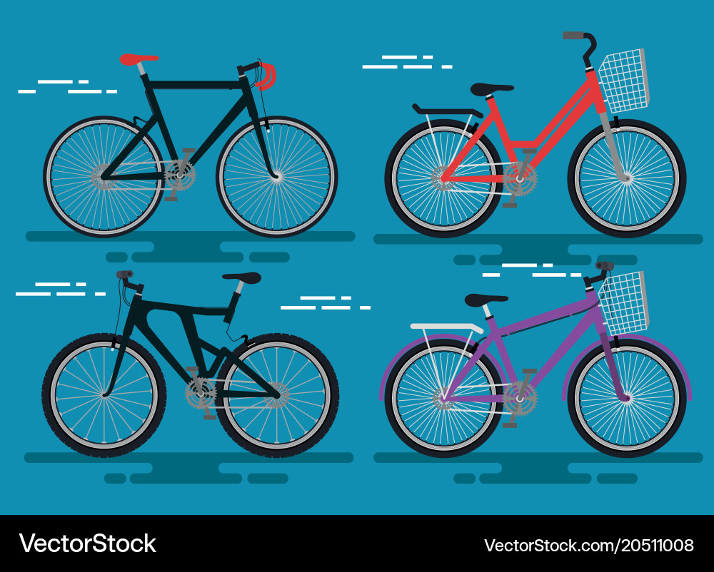 Bicycle style set icons Royalty Free Vector Image