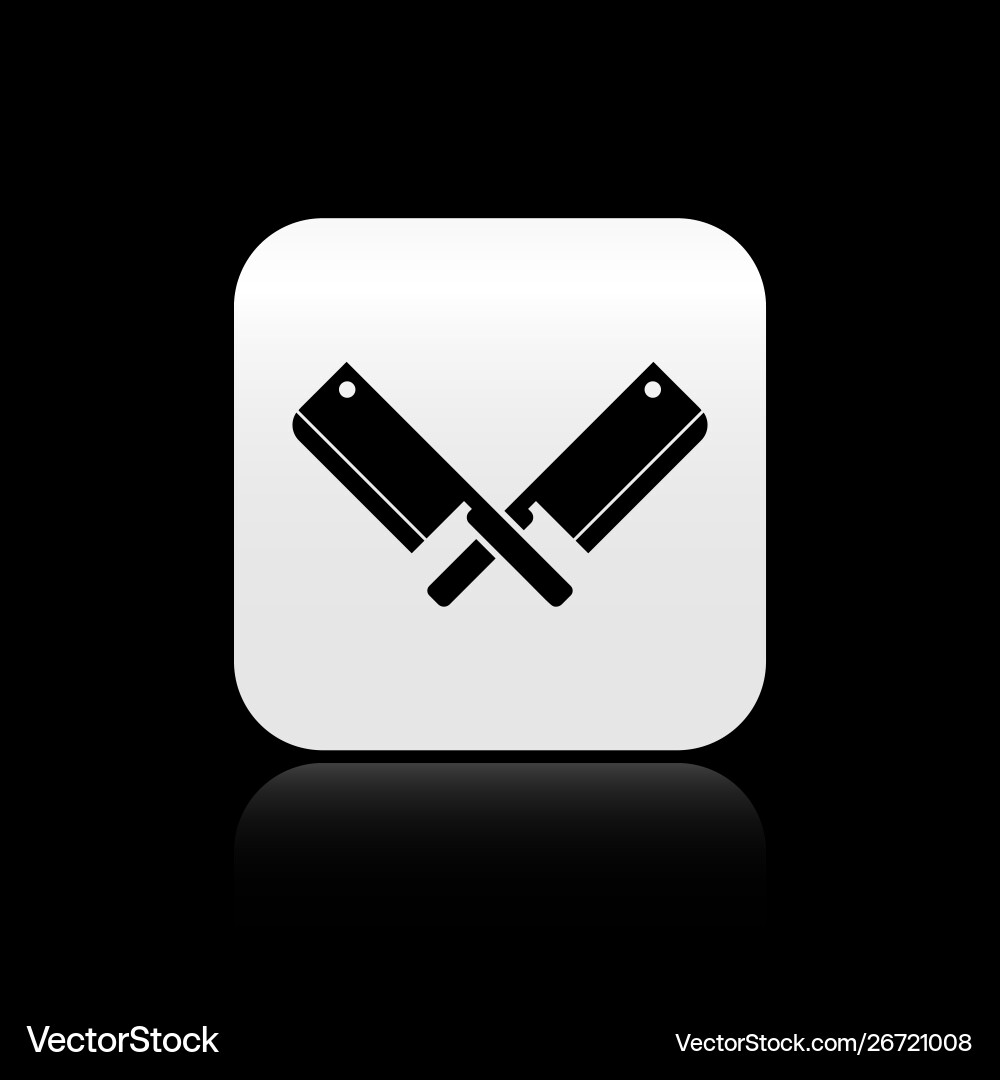Black crossed meat chopper icon isolated on Vector Image