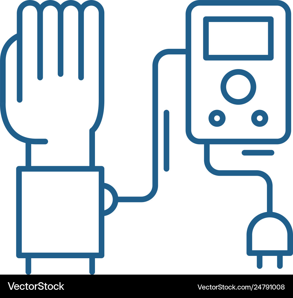 Blood pressure measurement line icon concept Vector Image