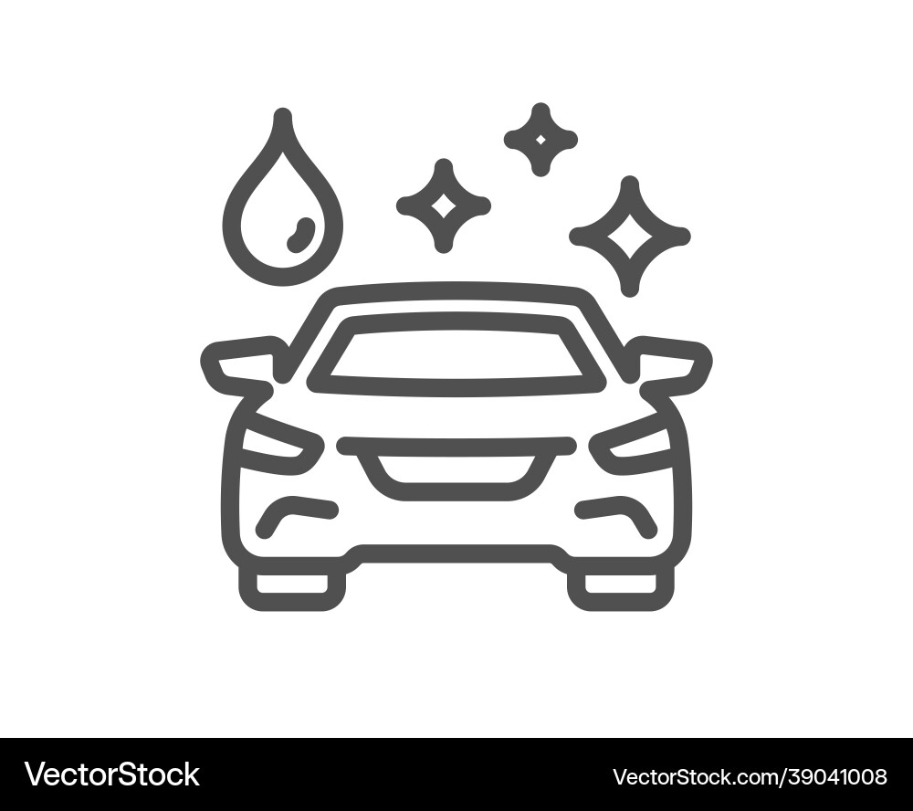 Car wash line icon clean auto sign Royalty Free Vector Image