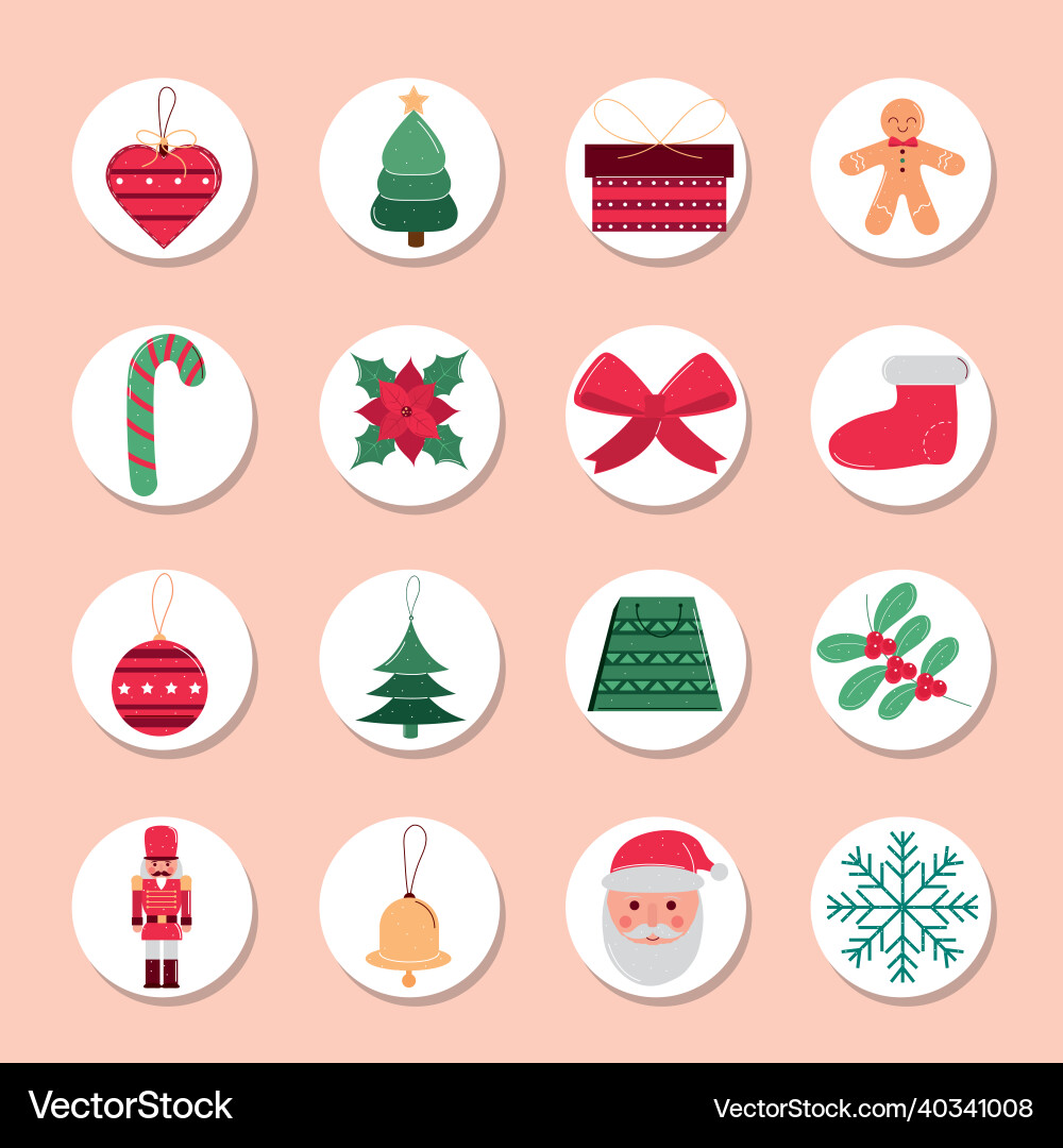Christmas season icons Royalty Free Vector Image