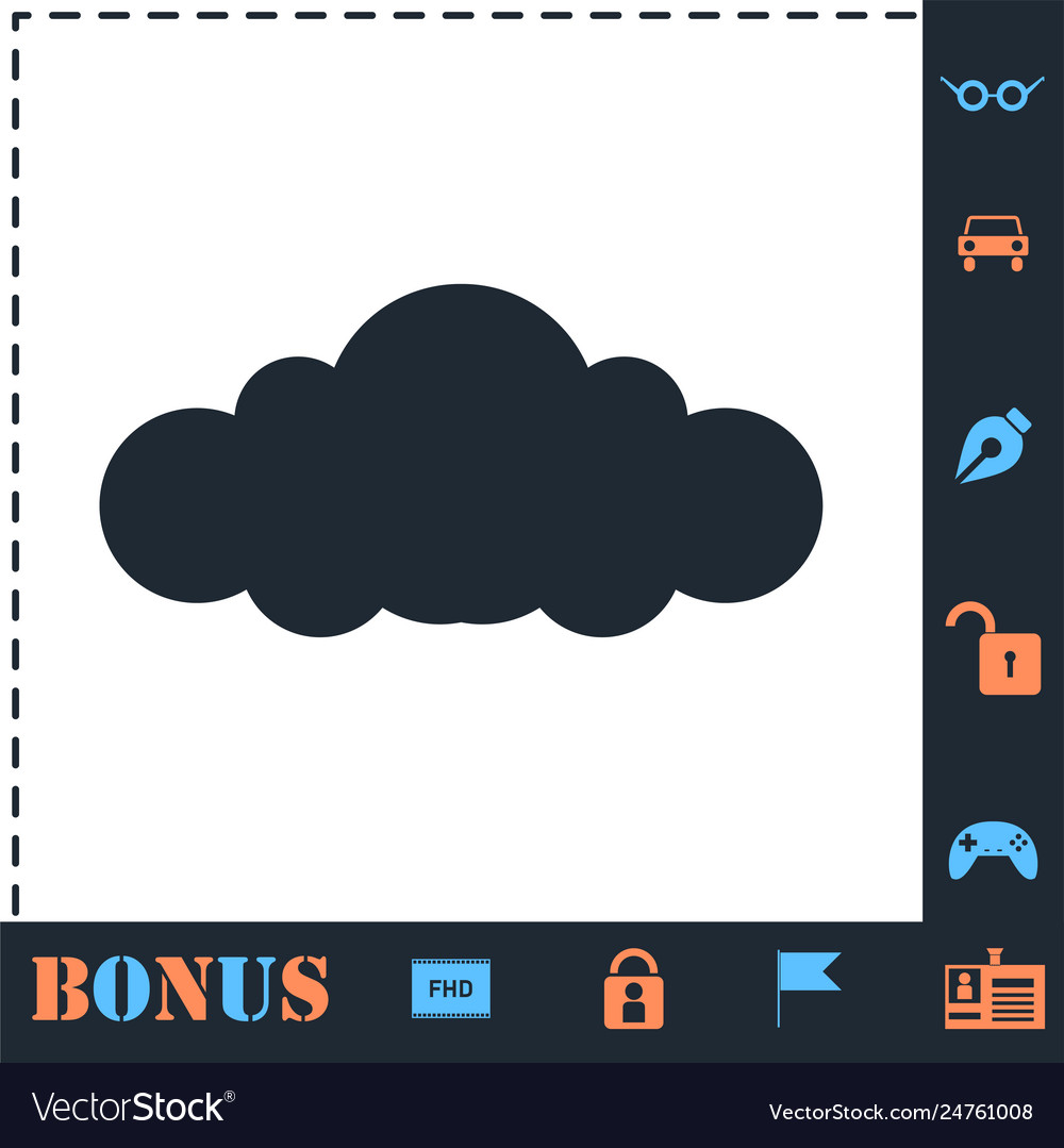 Cloud icon flat Royalty Free Vector Image - VectorStock Cloud icon flat Royalty Free Vector Image - VectorStock
