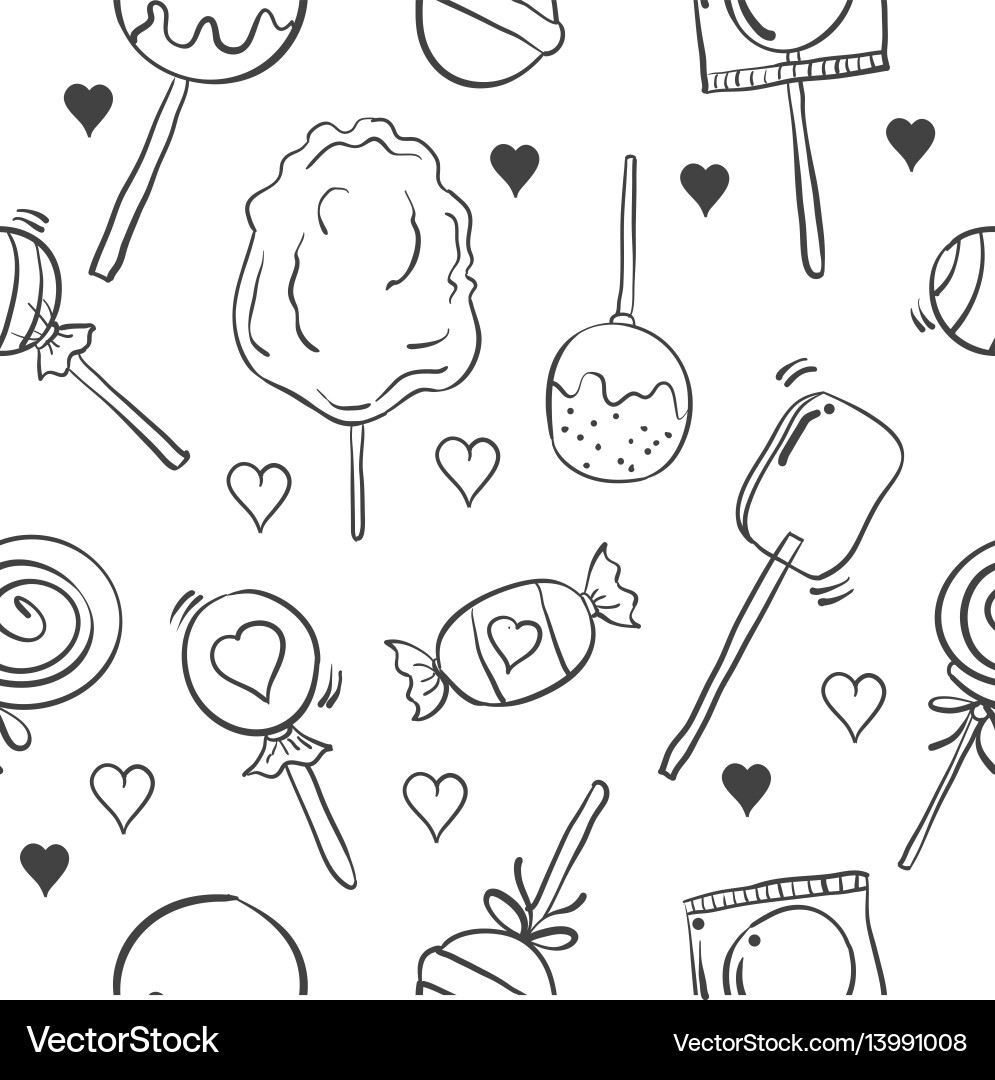 Collection of various candy doodle style Vector Image