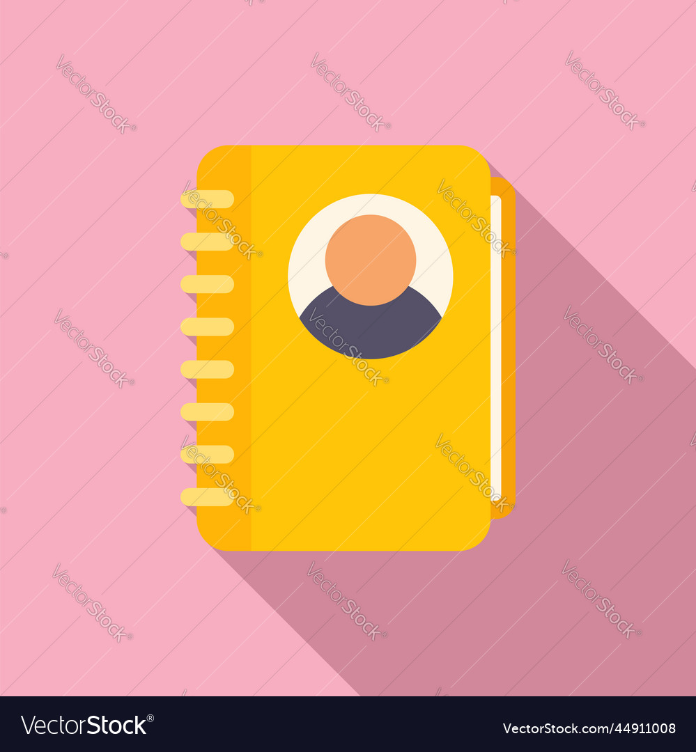 Contact folder icon flat interface button Vector Image