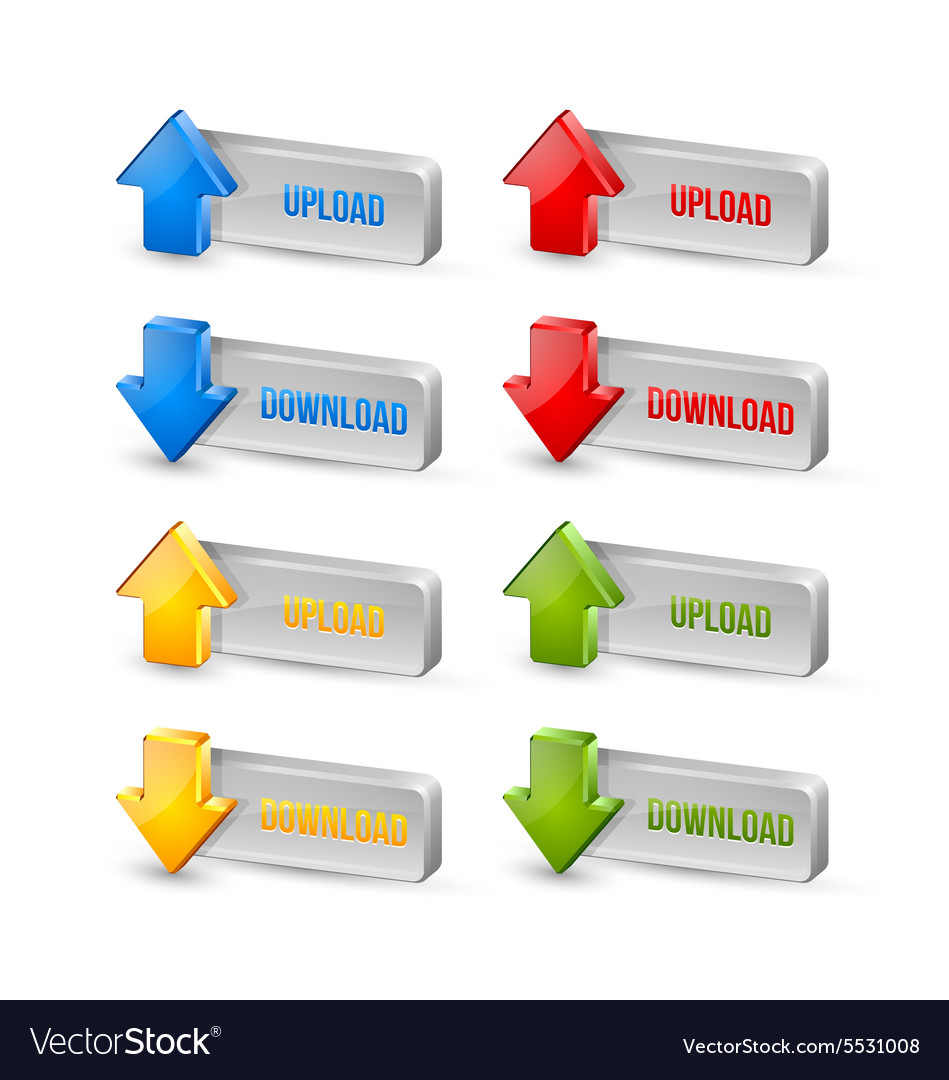 Download and upload buttons Royalty Free Vector Image