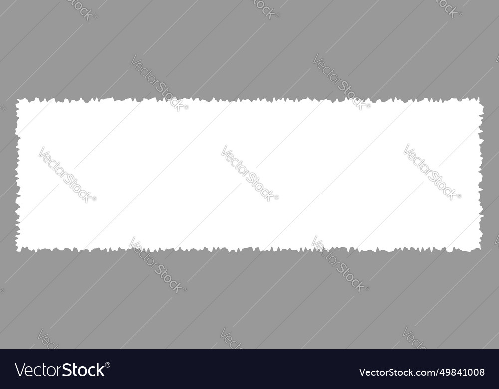 Empty white rectangle shape with torn edges Vector Image
