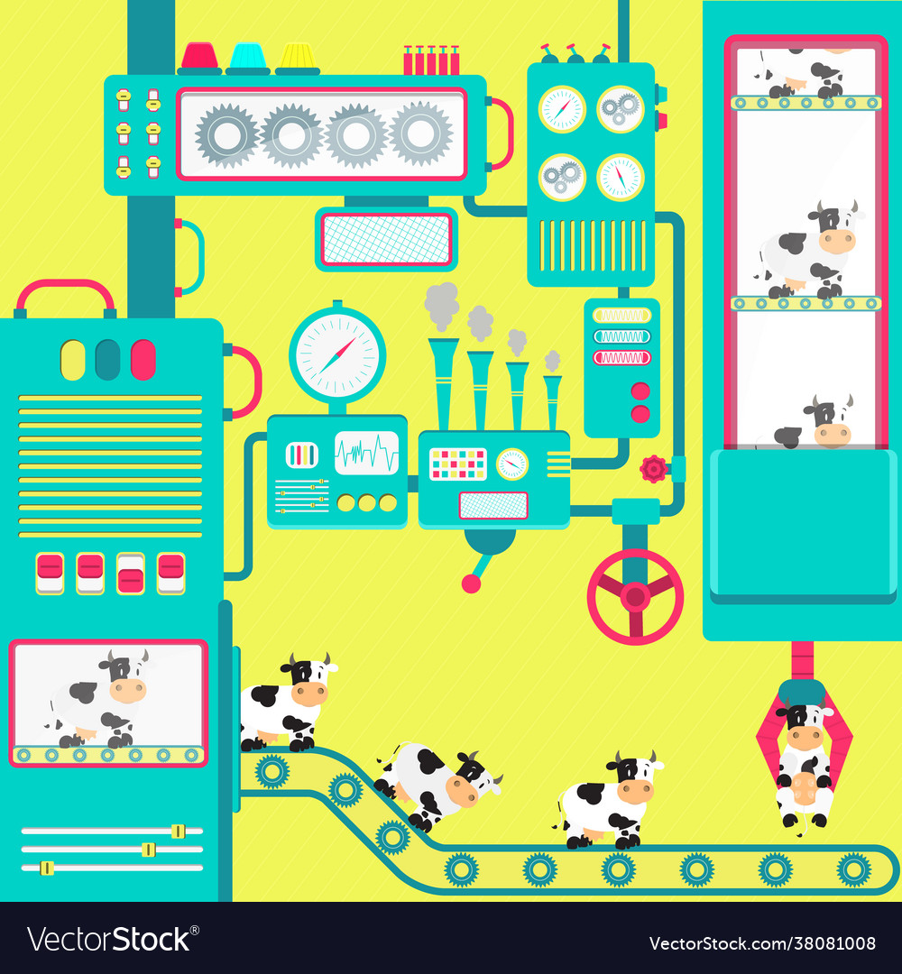 Factory cows Royalty Free Vector Image - VectorStock