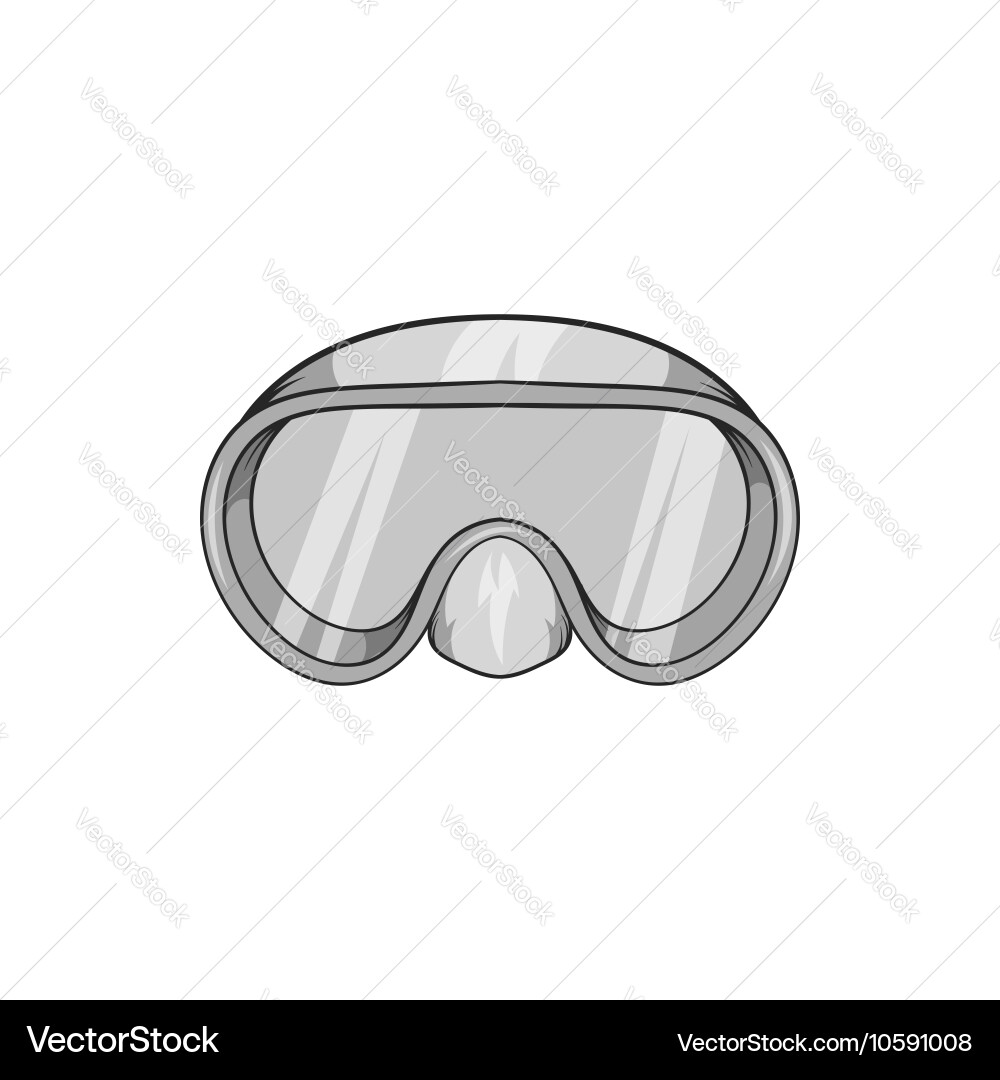 Goggles for diving icon black monochrome style Vector Image