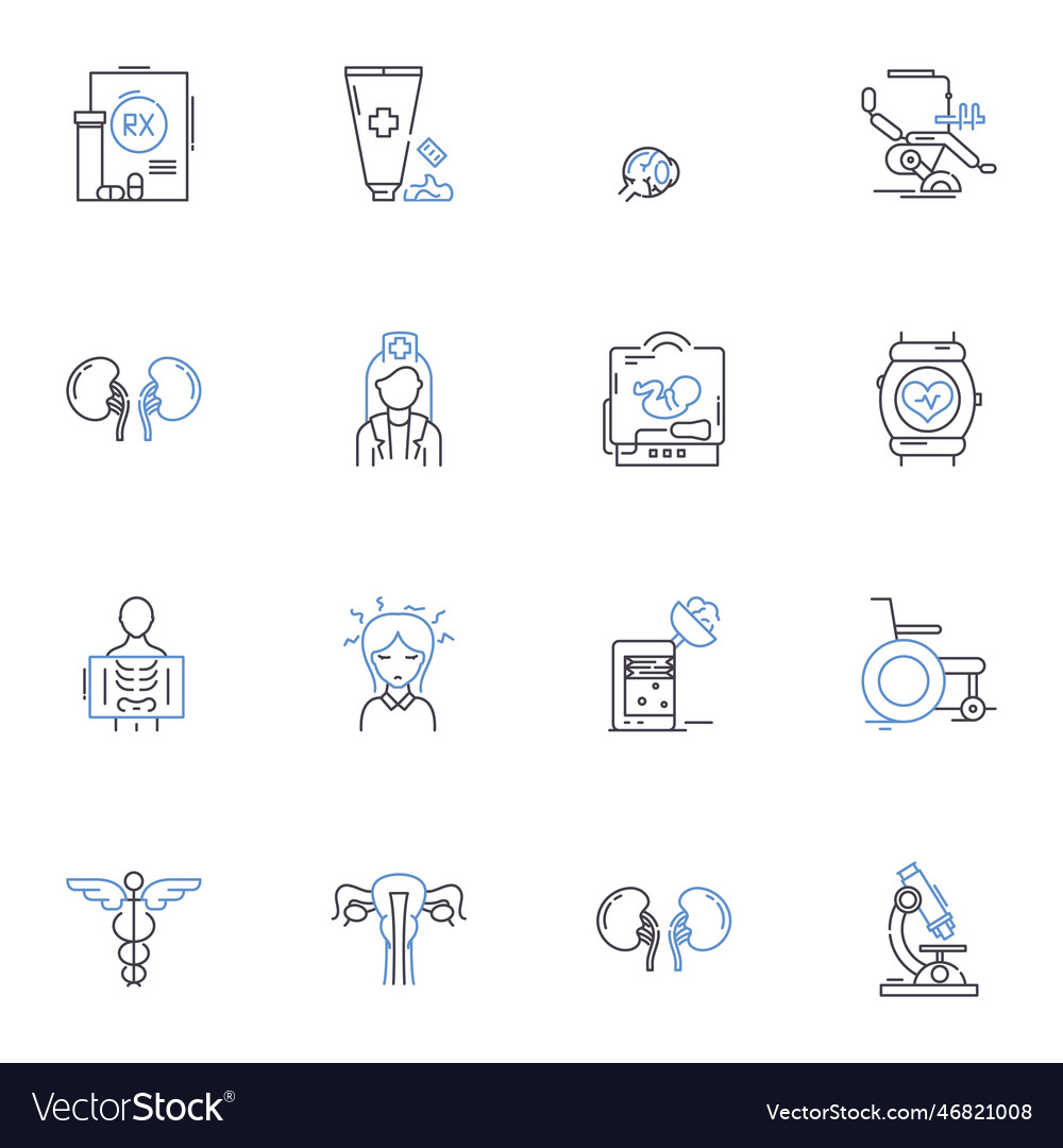 Health appraisal line icons collection wellness Vector Image