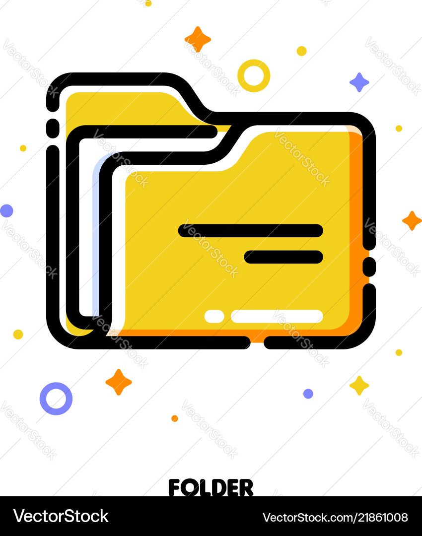Icon of folder with paper for office work concept Vector Image