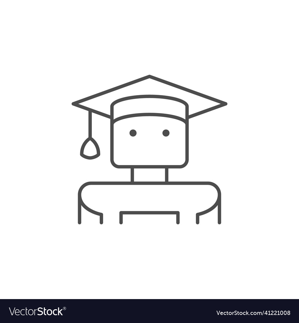 Machine learning line outline icon Royalty Free Vector Image