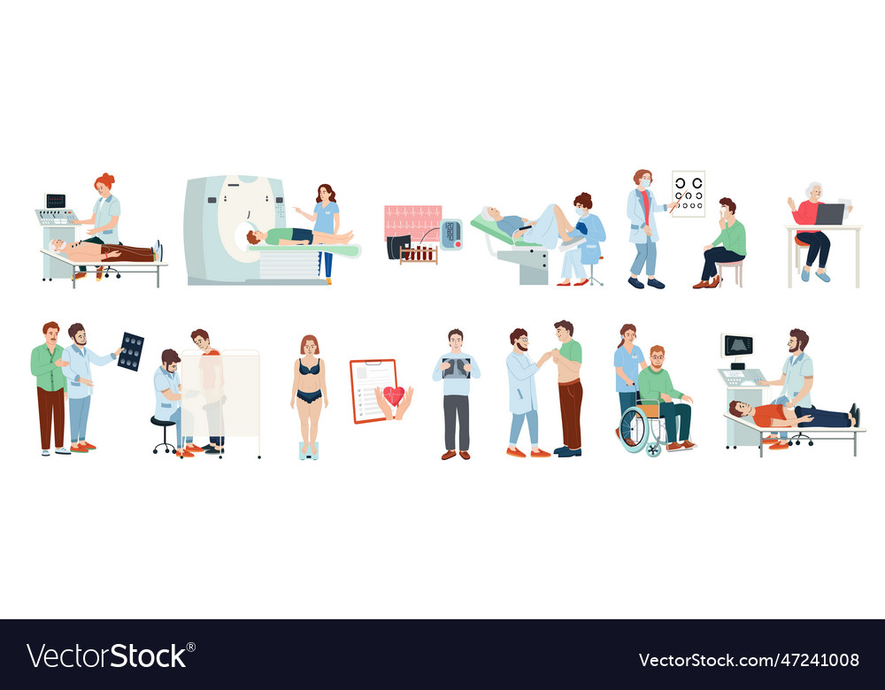 Medical Checkup Icons Set Royalty Free Vector Image