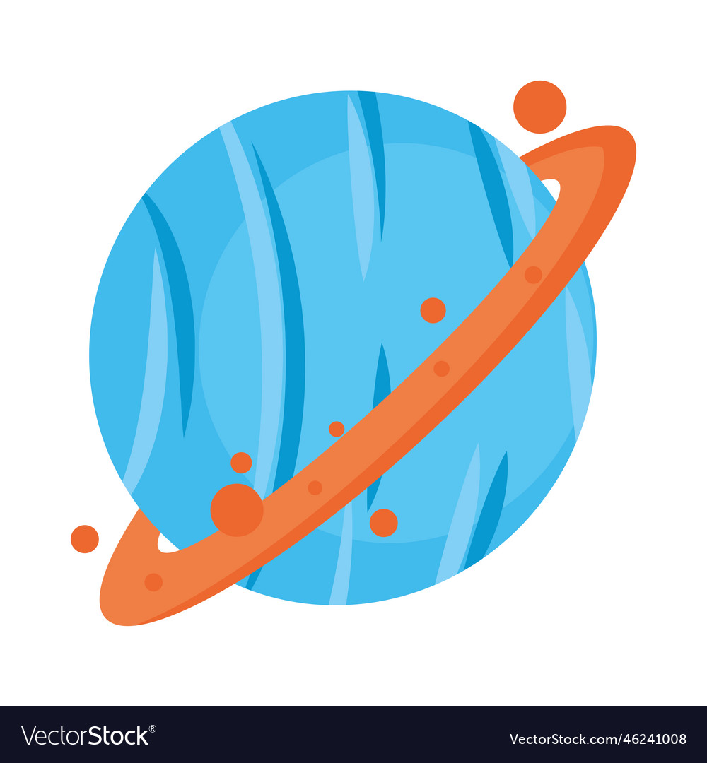 Planet with ring orbiting Royalty Free Vector Image