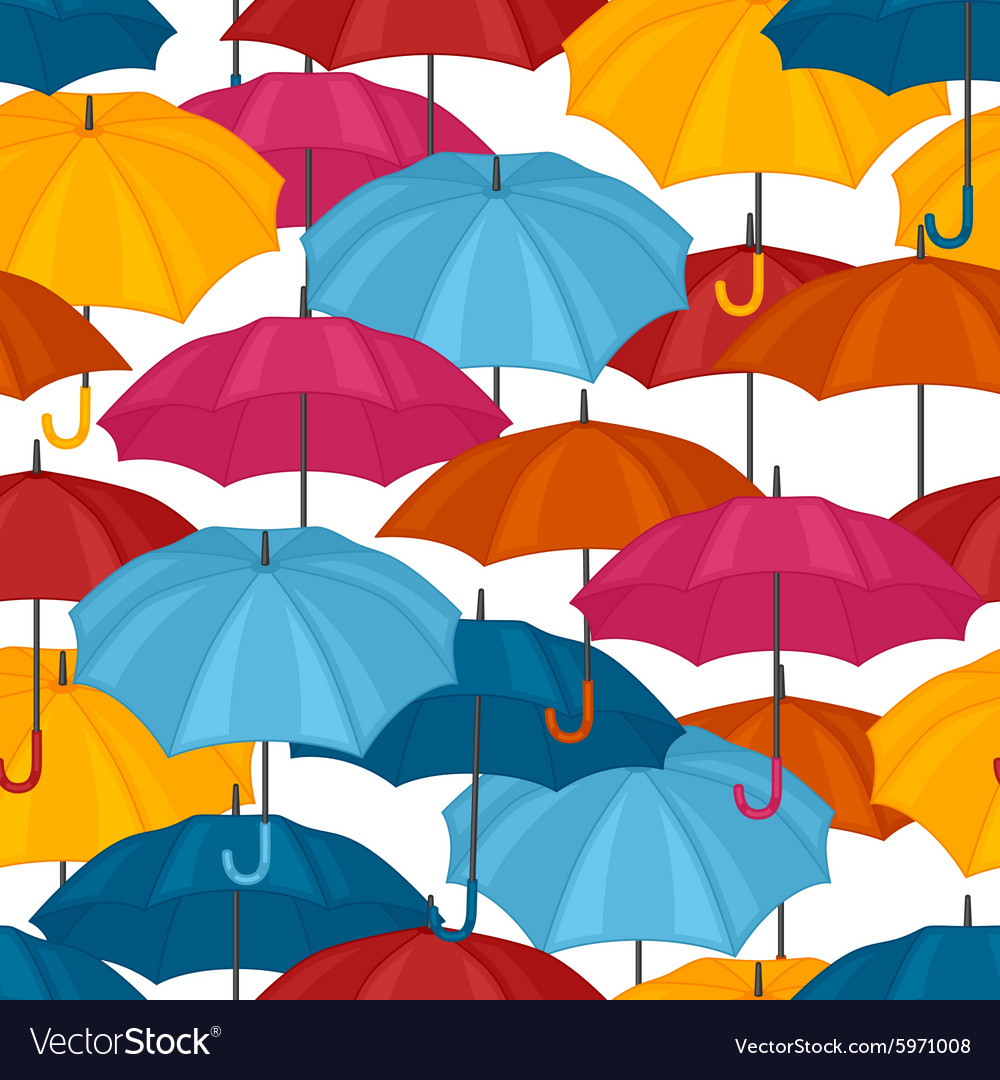 Seamless pattern with colored umbrellas Royalty Free Vector