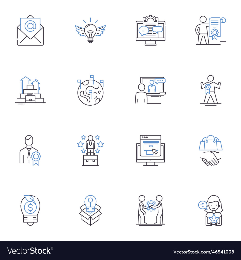 Segmentation Concept Line Icons Collection Market Vector Image