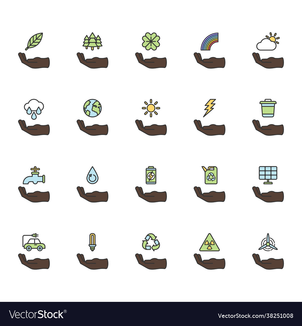 Set environmental Royalty Free Vector Image - VectorStock