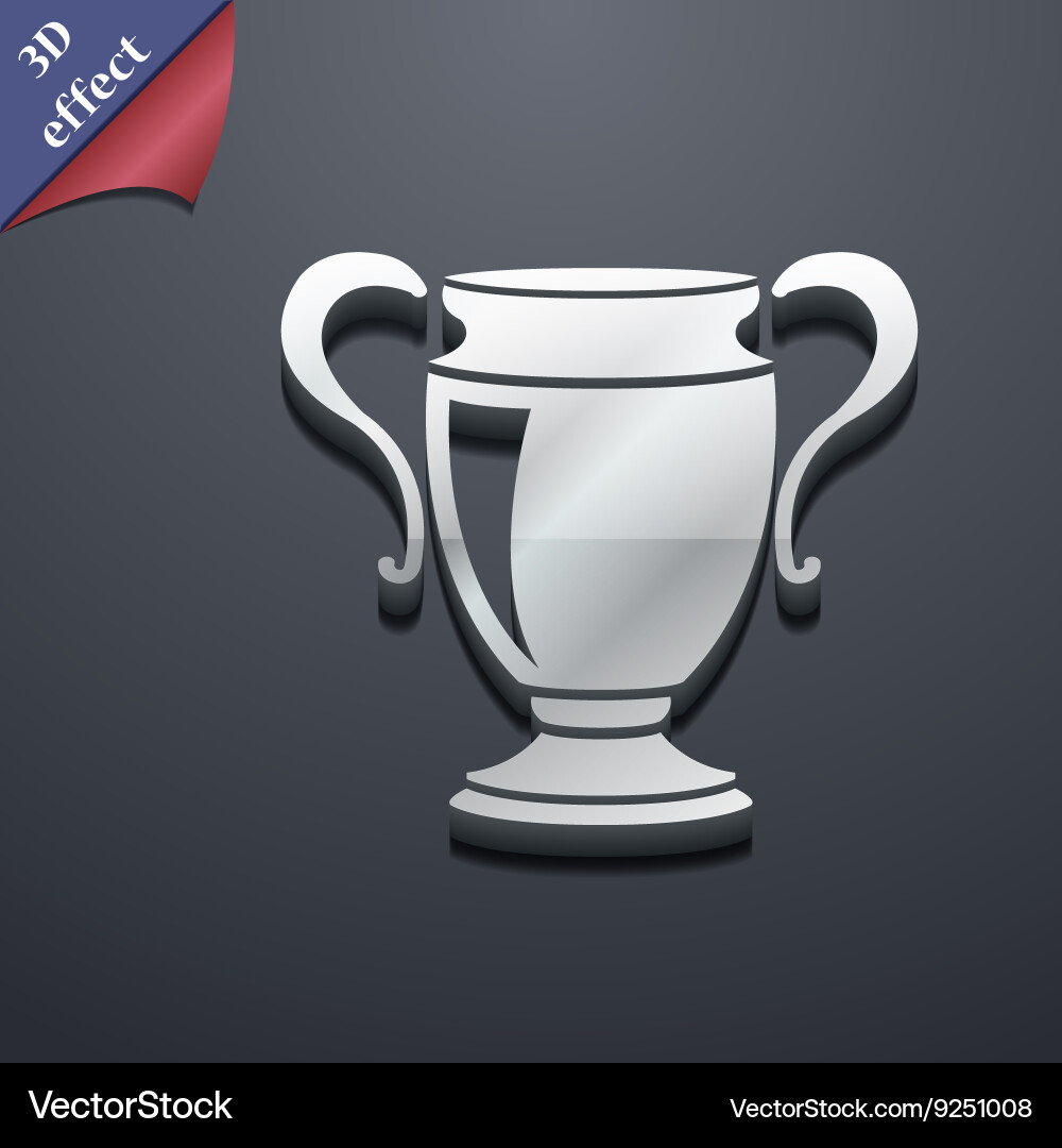 Trophy icon symbol 3d style trendy modern design Vector Image