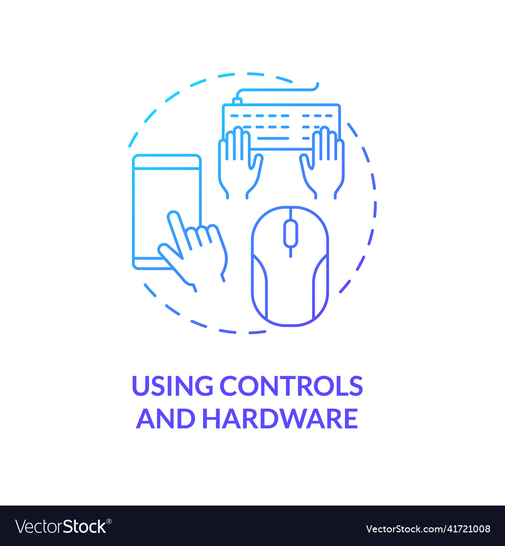 Using controls and hardware blue gradient concept Vector Image