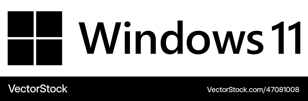 Windows 11 logo in black color design can use Vector Image