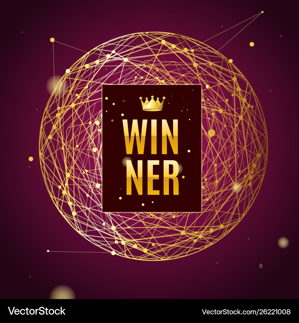 Winner concept card poster background on a red Vector Image