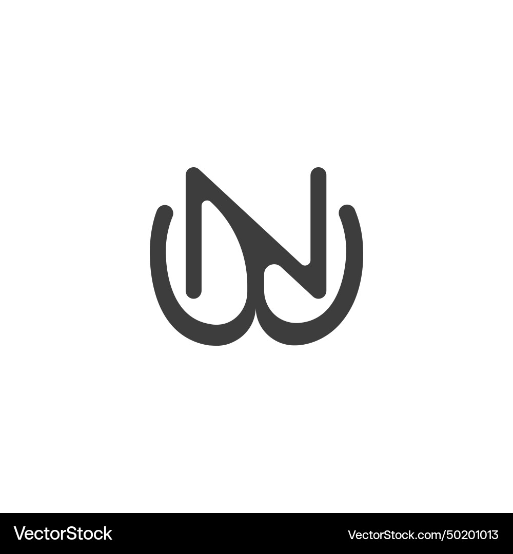Alphabet initials logo wn nw w and n Royalty Free Vector