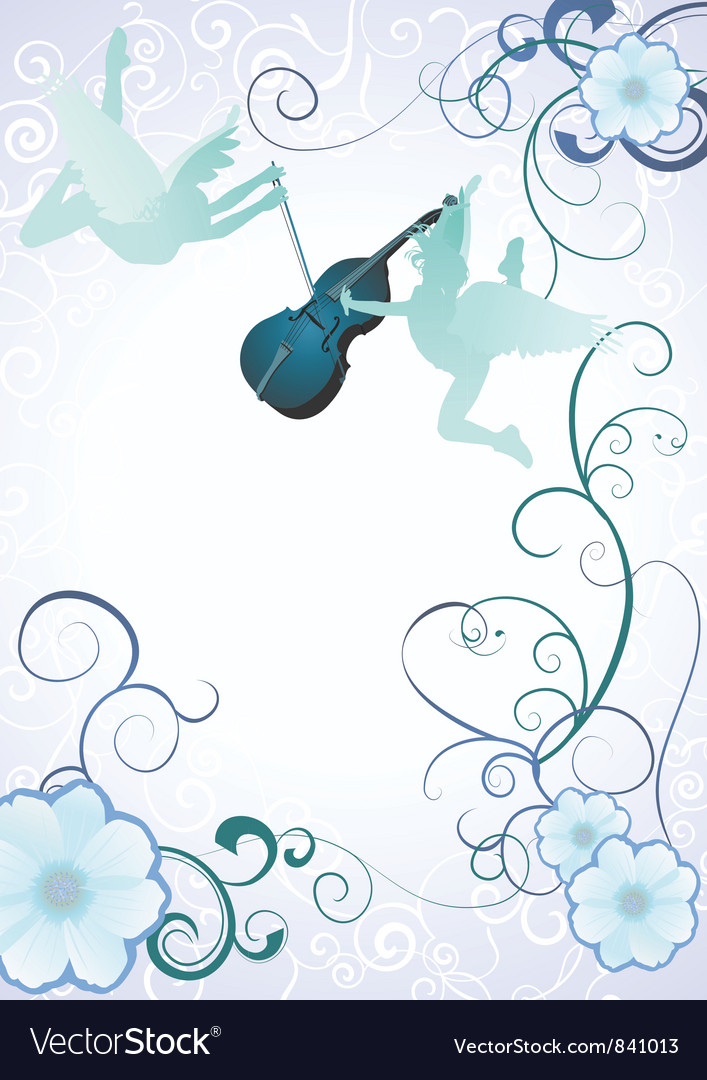 Angels violin Royalty Free Vector Image - VectorStock