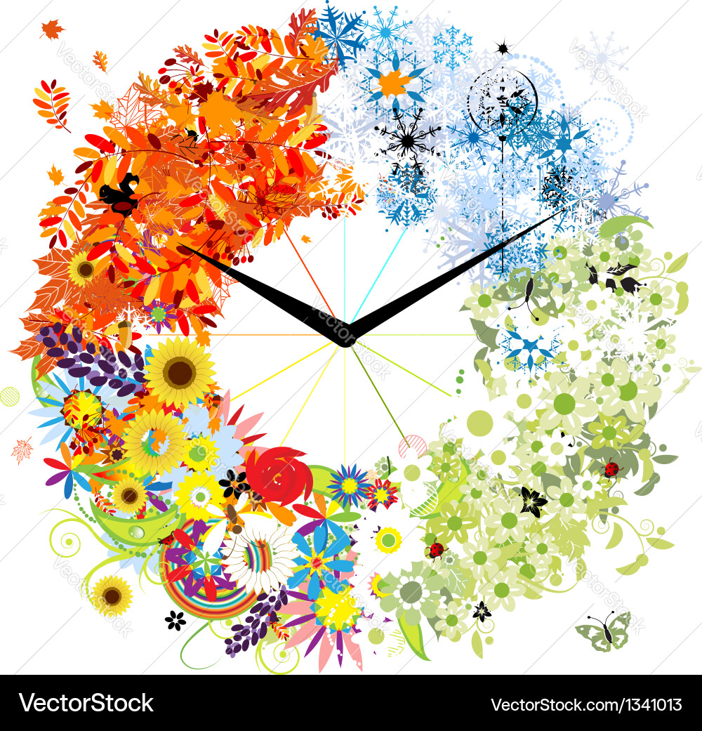 Design of clock four seasons concept Royalty Free Vector