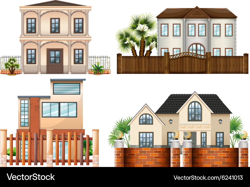 Different style of houses Royalty Free Vector Image
