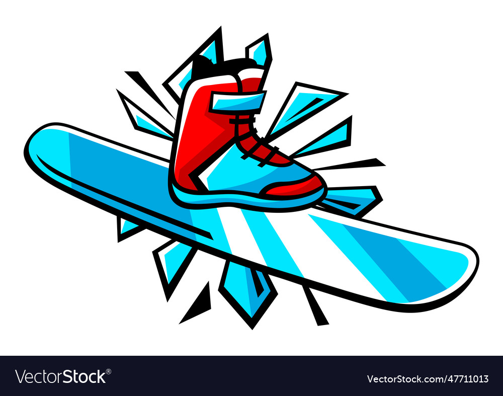 Emblem with snowboarding symbols winter sport Vector Image