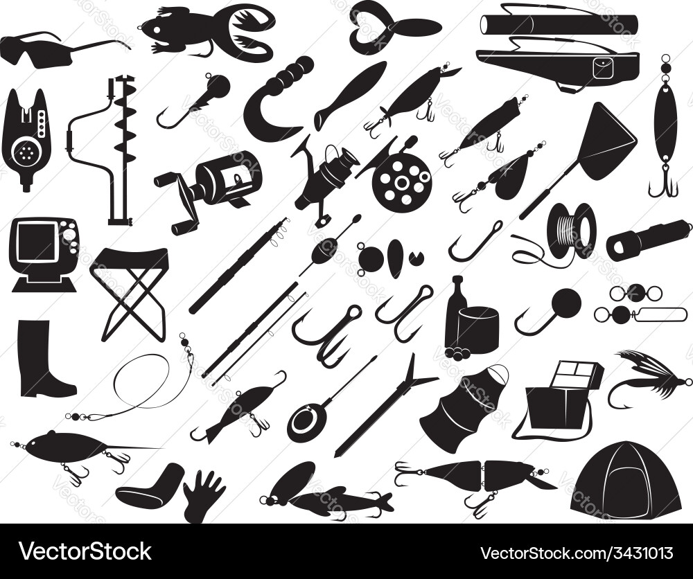 Equipment for fishing Royalty Free Vector Image