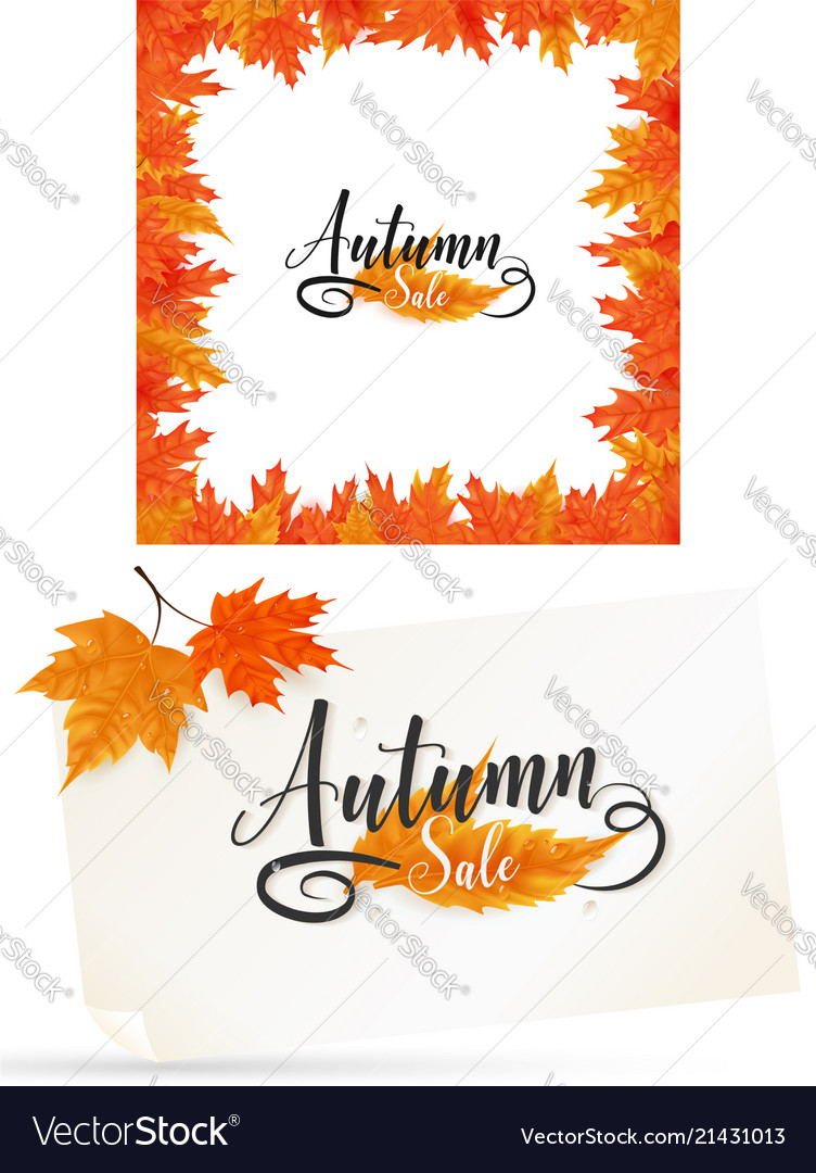 Fall background and frame Royalty Free Vector Image
