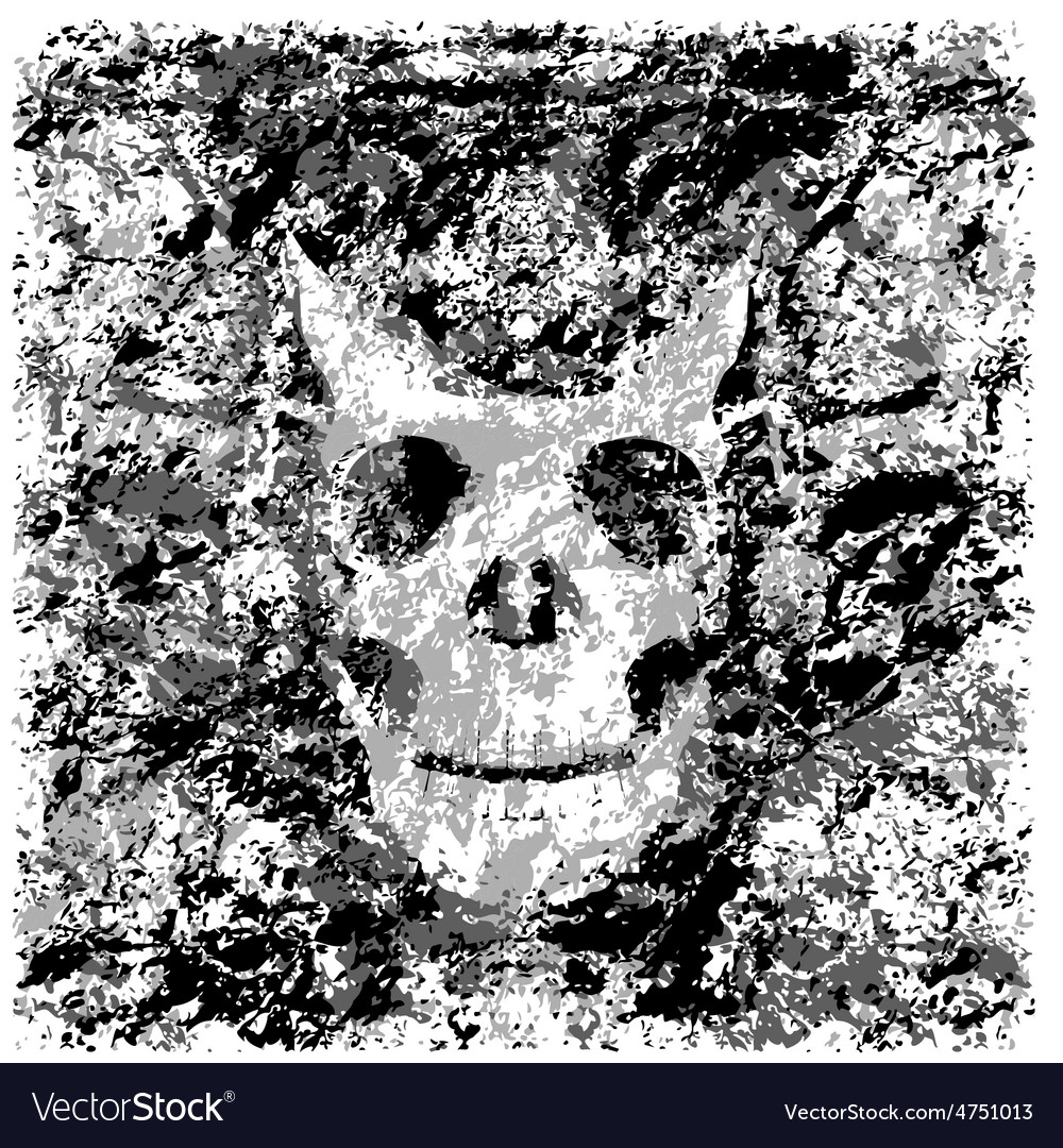 Grunge skull Royalty Free Vector Image - VectorStock