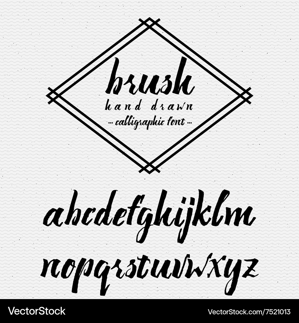 Hand drawn font handwriting brush it can be used Vector Image