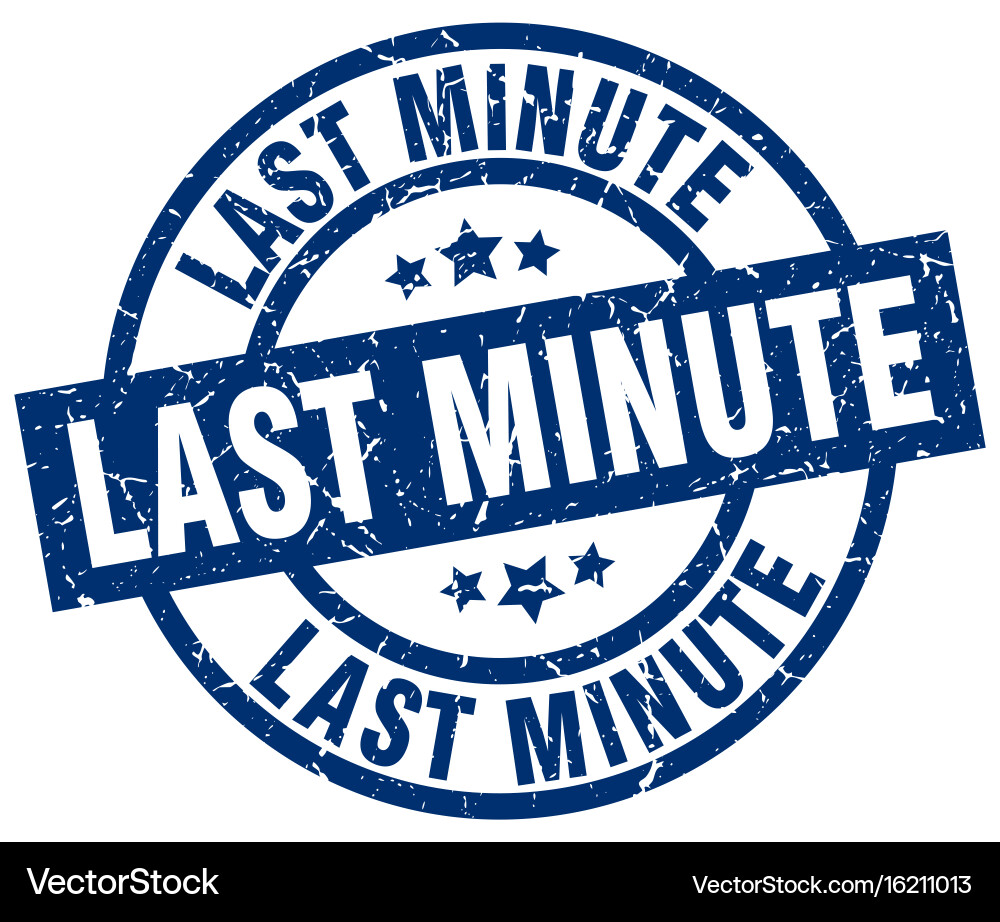 Last minute blue round grunge stamp Royalty Free Vector